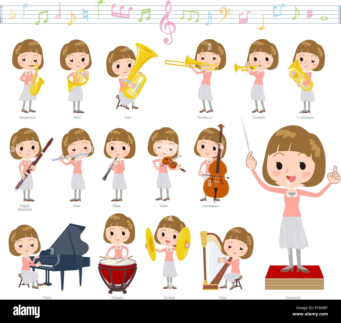 A set of women on classical music performances. There are actions to ...