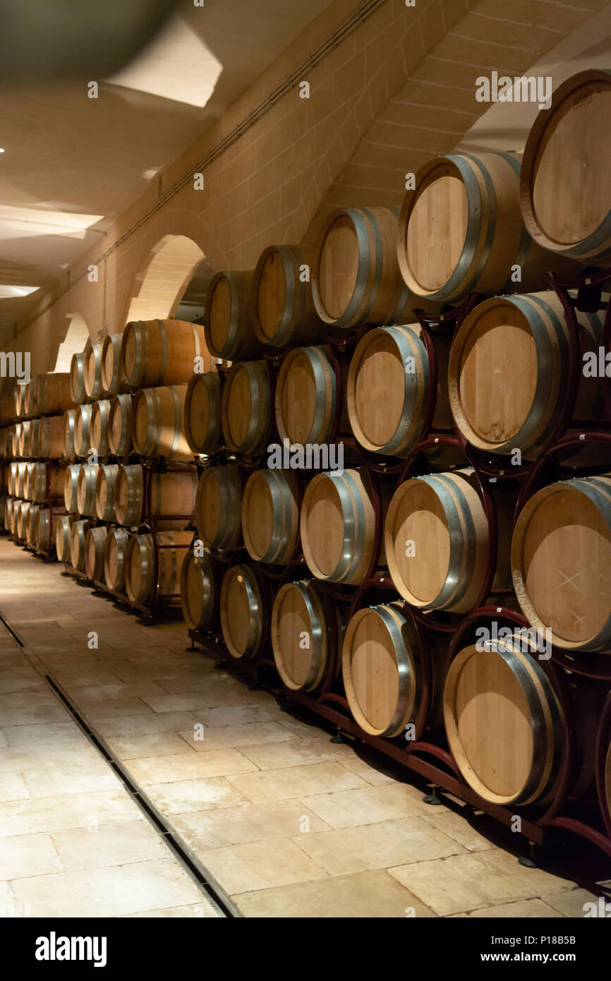 Modern bio wine production factory in Italy, inox steel tanks used for ...