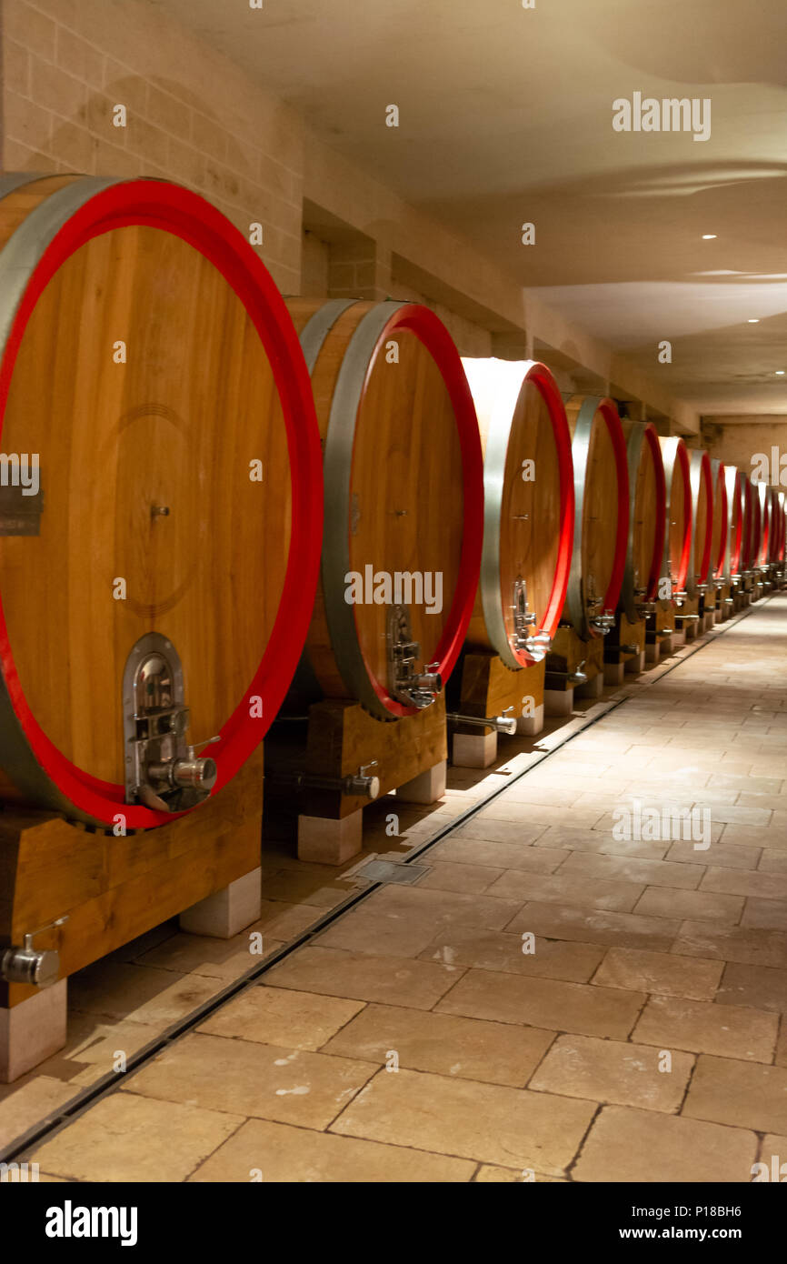 Modern bio wine production factory in Italy, inox steel tanks used for ...