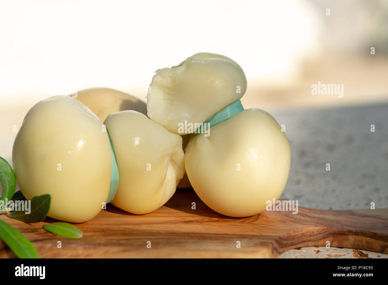 Fresh South Italian traditional cow or cow and sheep semi-soft cheese ...