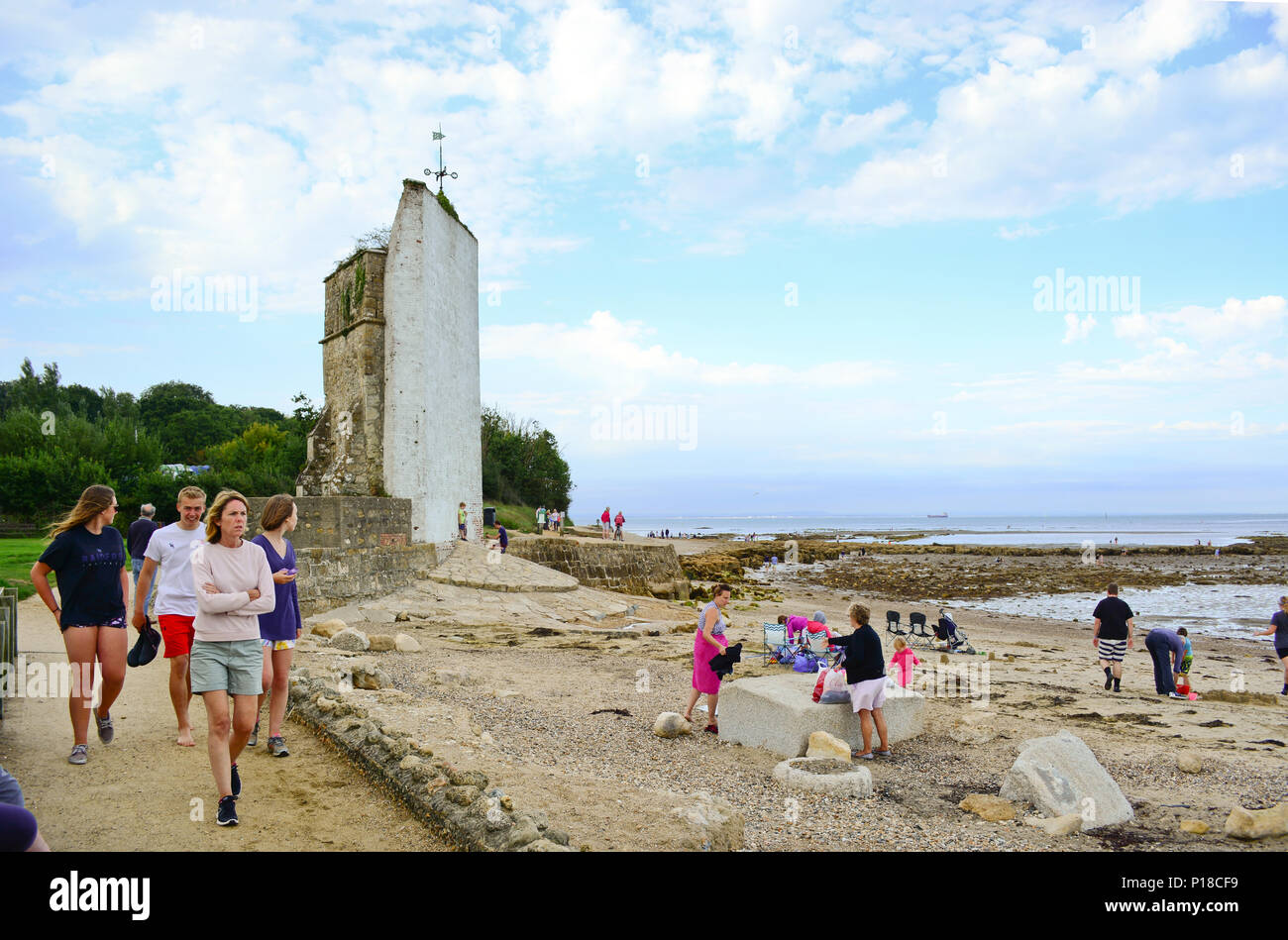 The Old Church and Duver at St Helens on the Isle of Wight at the start ...