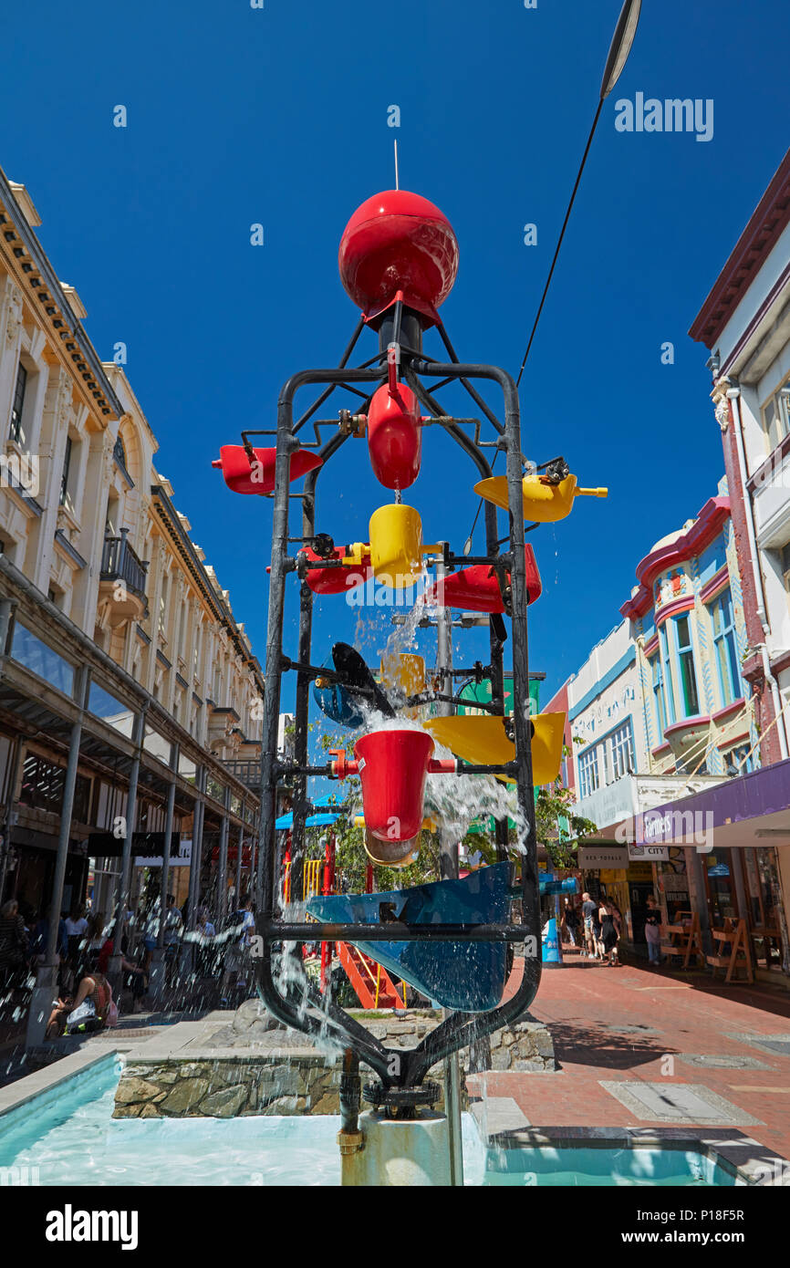 Bucket Fountain, Cuba Street Mall, Wellington, North Island, New ...