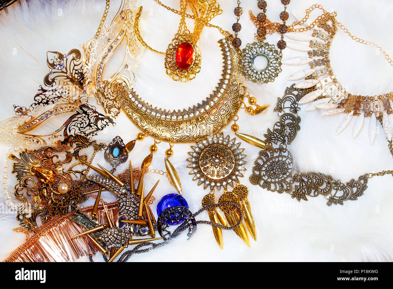 beautiful set up of different luxury jewel sets with filigrane ...