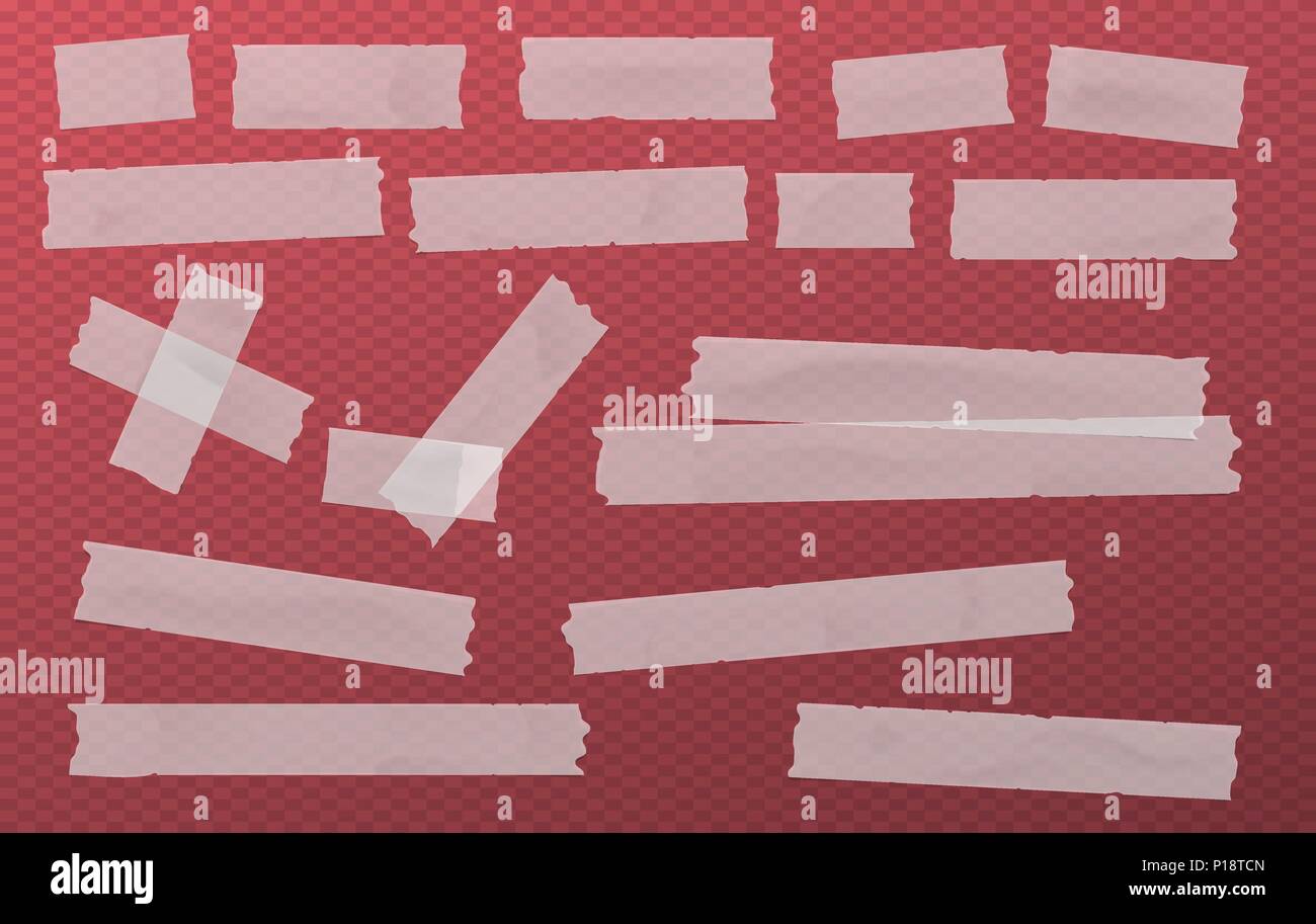 White adhesive, sticky, masking, duct tape strips pieces for text on ...