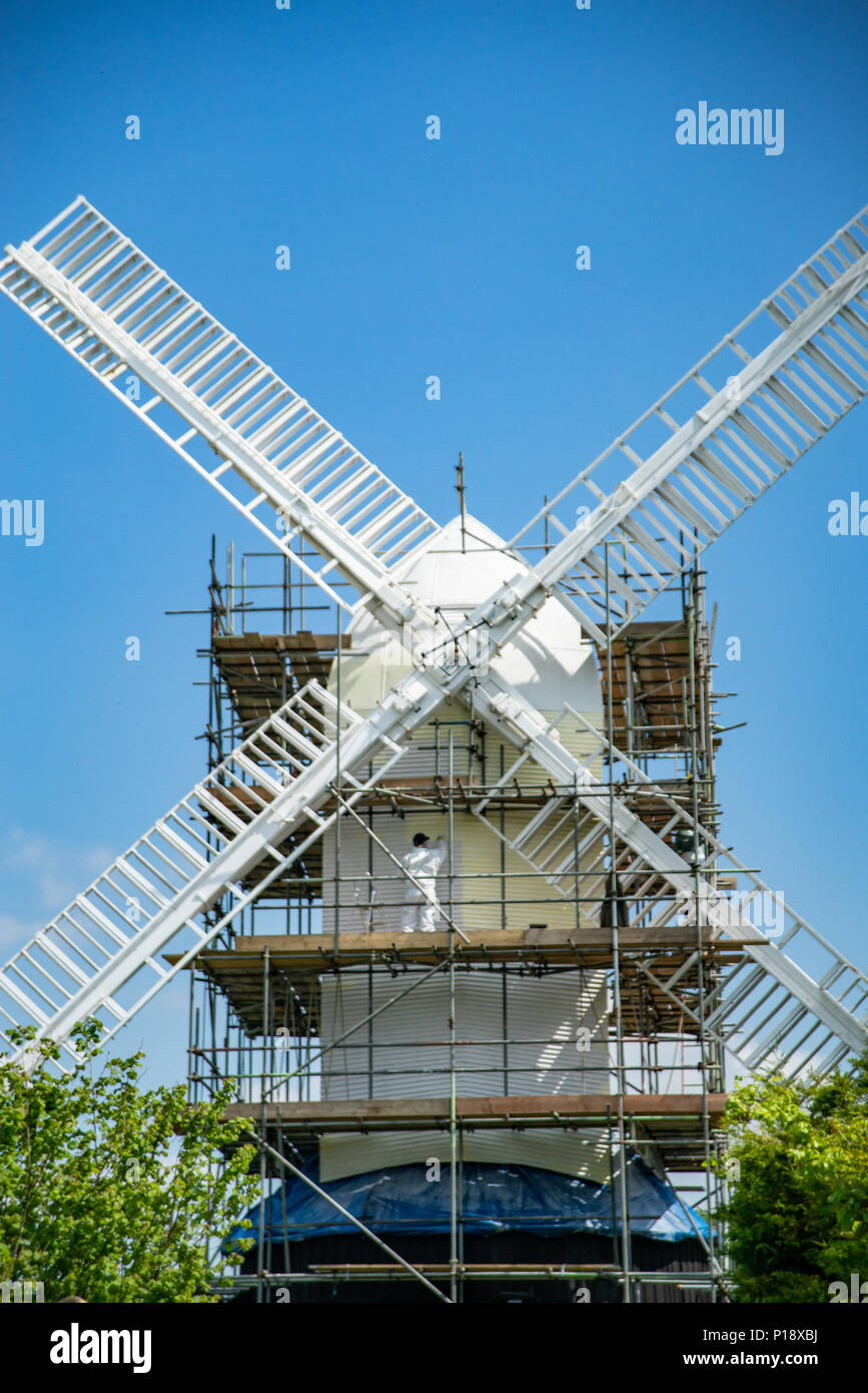 Restoration of 19th century corn windmill Jill located at Clayton, West ...