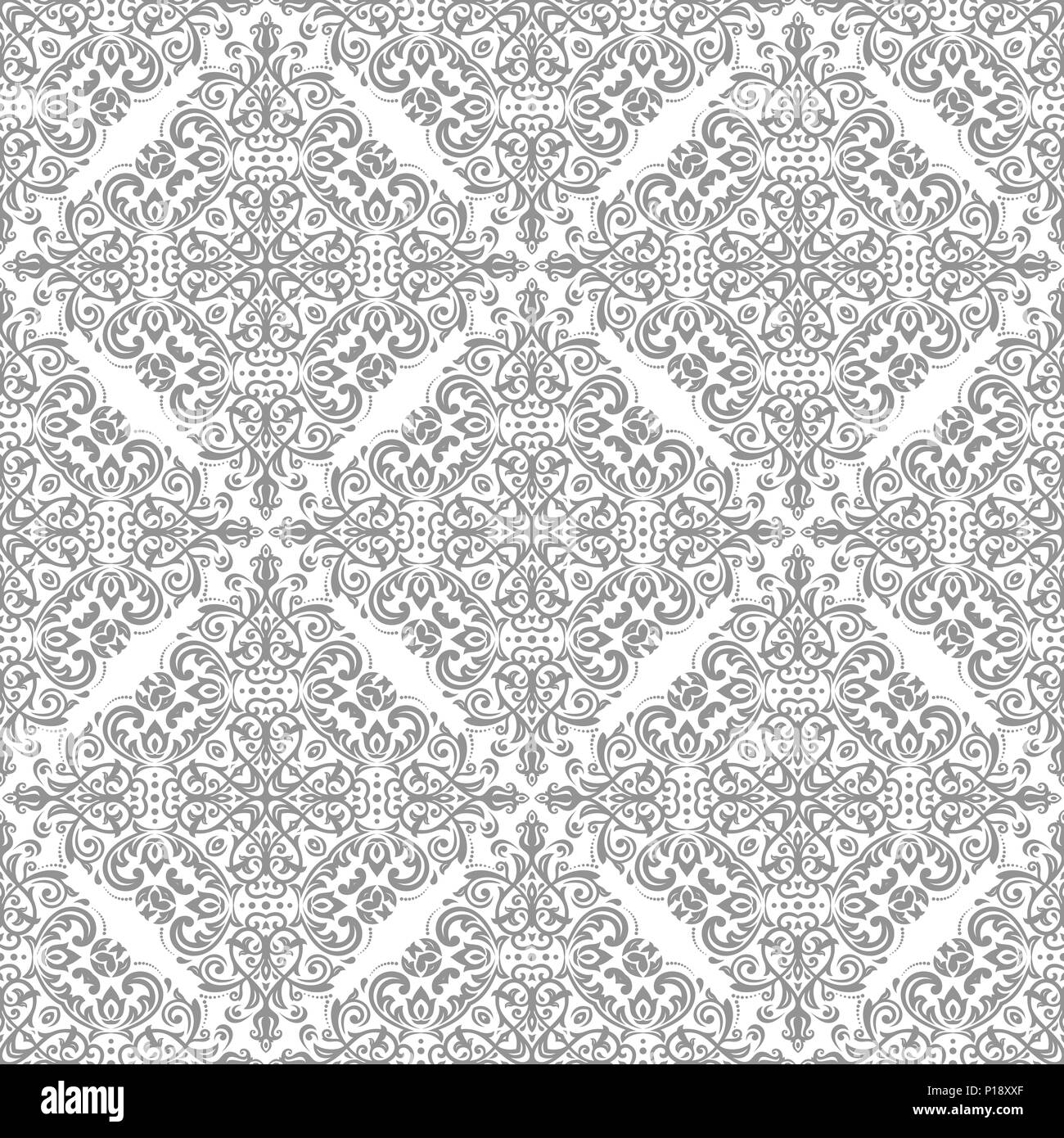 Seamless square flower pattern Black and White Stock Photos & Images ...