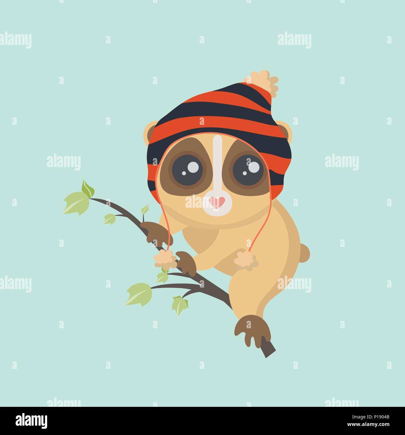 Cute slow loris illustration Stock Vector Image & Art - Alamy