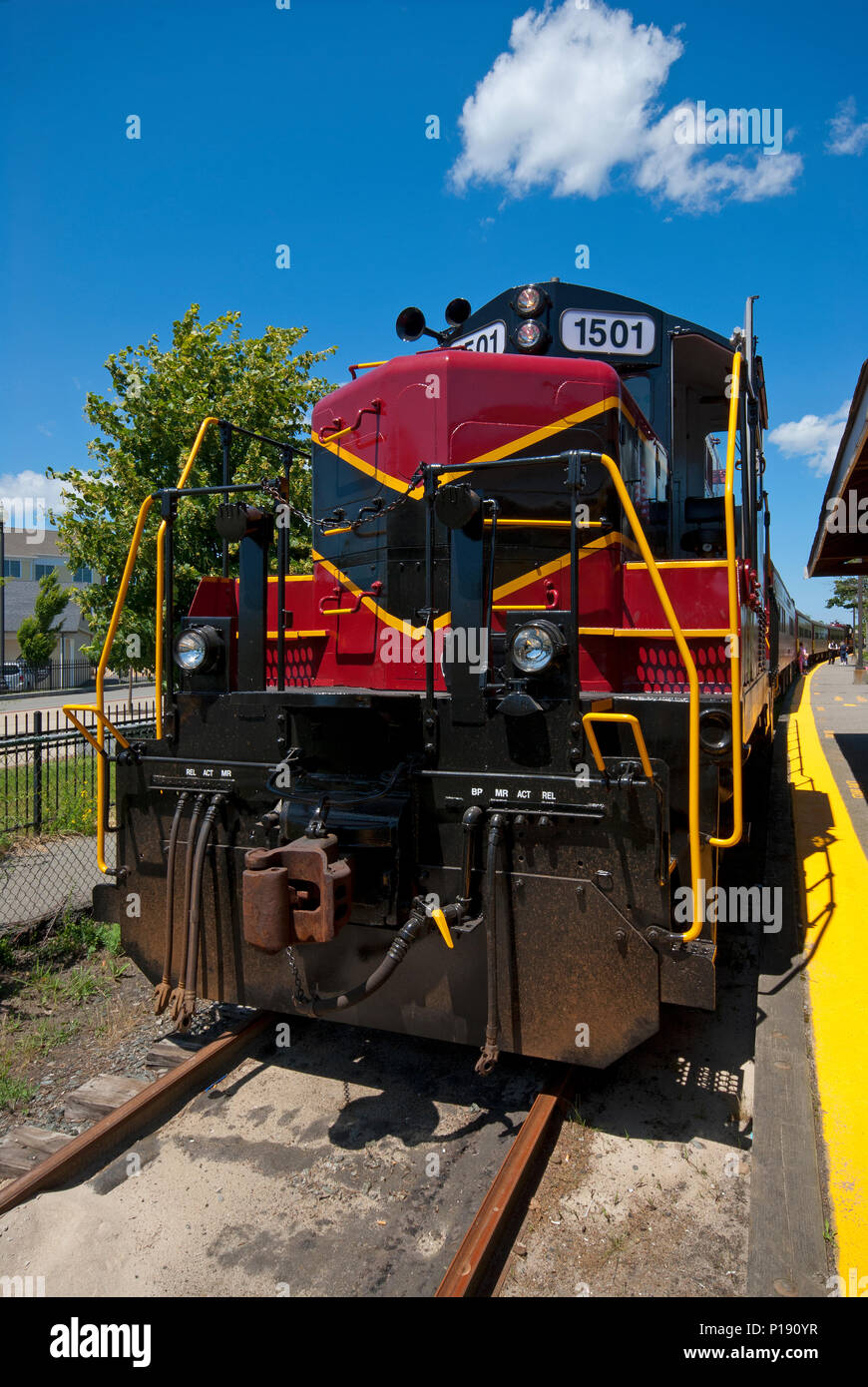Locomotive of the tourist train in Cape Cod Central Railroad, Hyannis ...