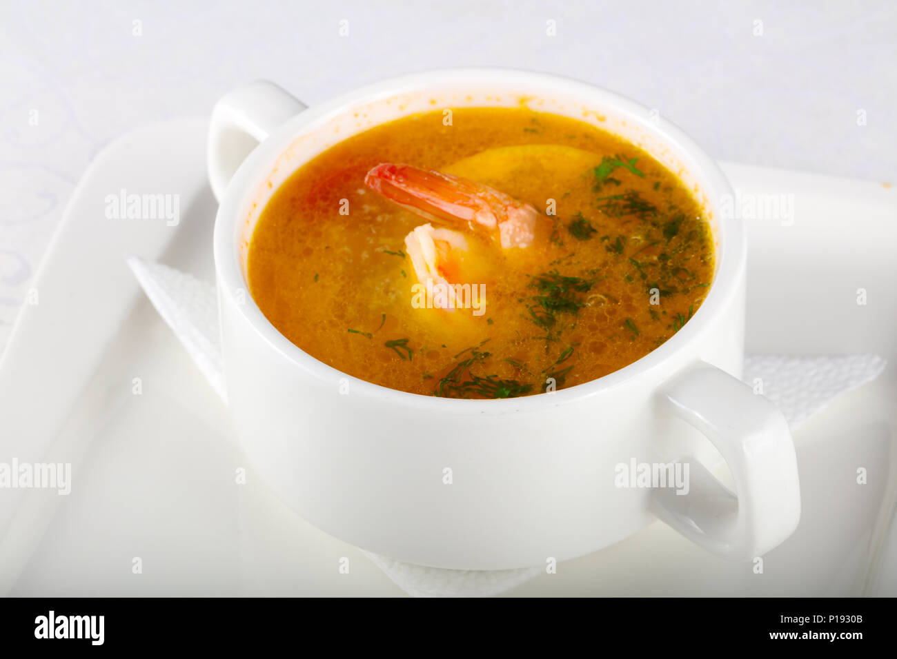 Prawn soup with spices Stock Photo - Alamy