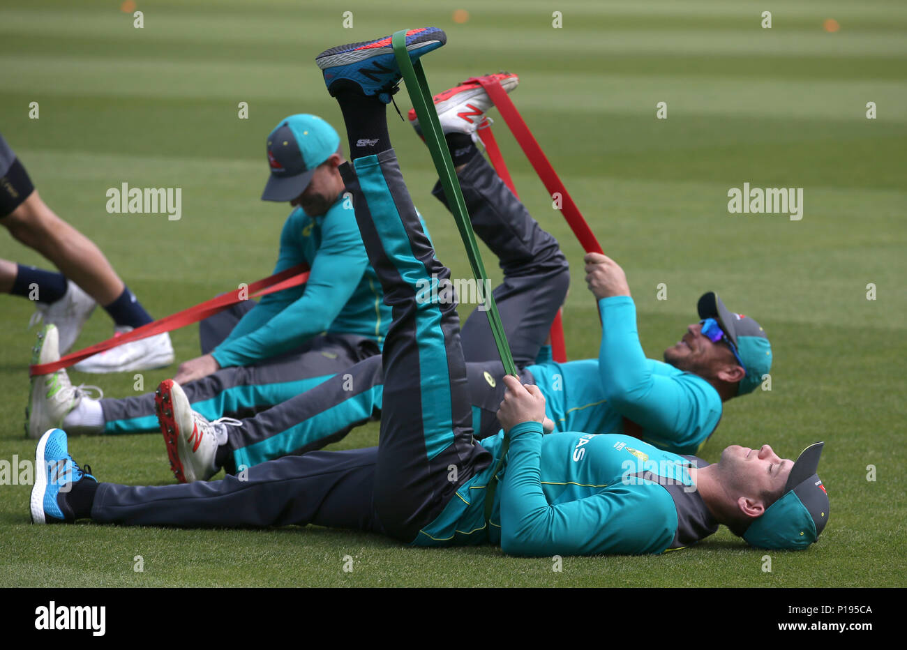 Australia captain Tim Paine and Aaron Finch during the nets session at ...