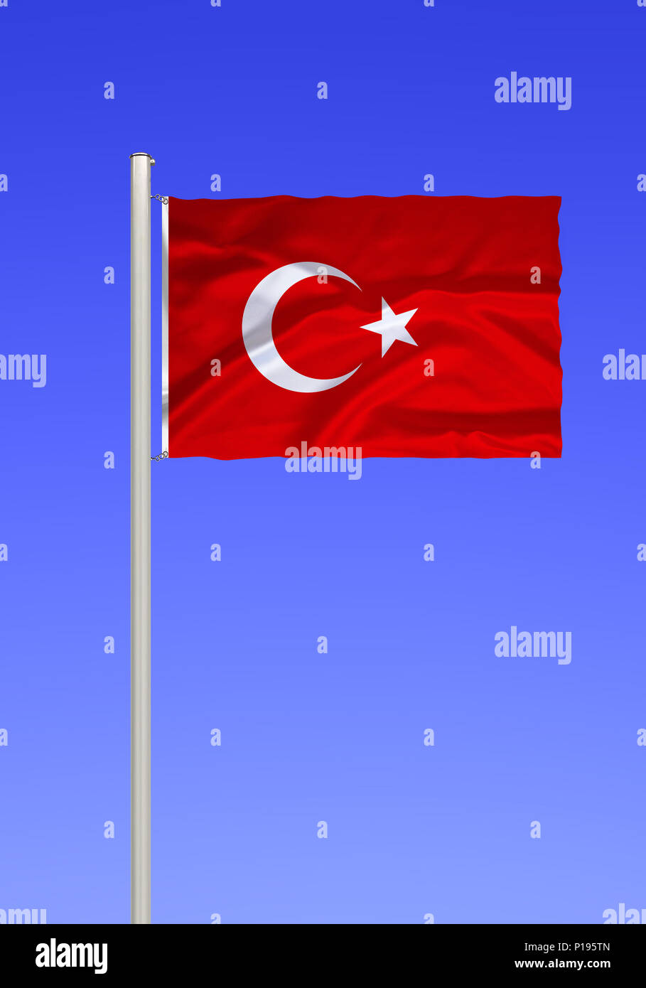 Flag of Turkey, Flagge von der Tuerkei Stock Photo - Alamy