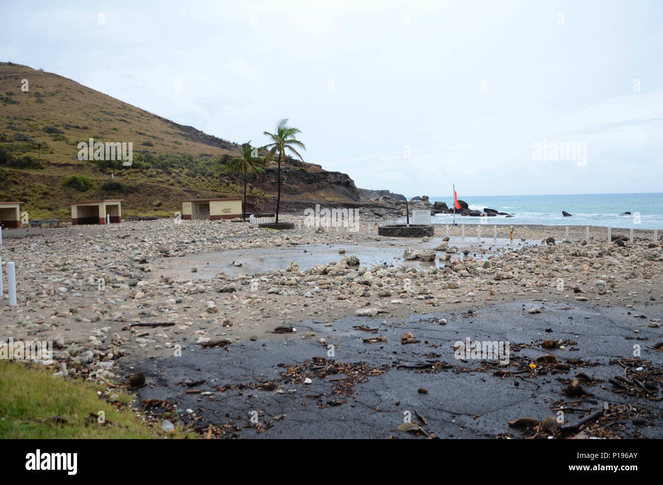 Beach erosion at Cable Beach caused by Hurricane Matthew at Naval ...