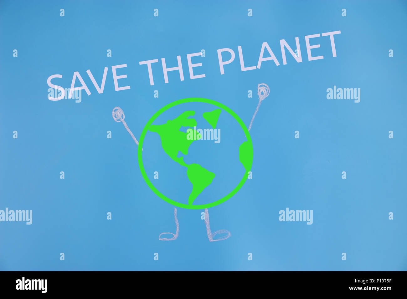 earth character holding banner. environmental concept image Stock Photo ...