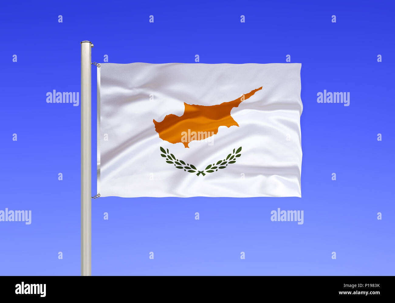 Flag of Cyprus, Flagge von Zypern Stock Photo - Alamy
