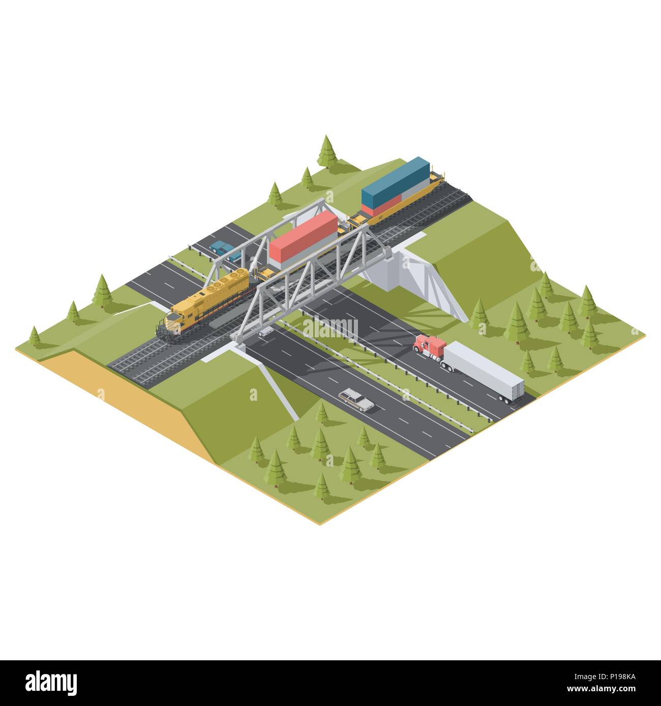 Railroad Bridge Truss Stock Vector Images - Alamy