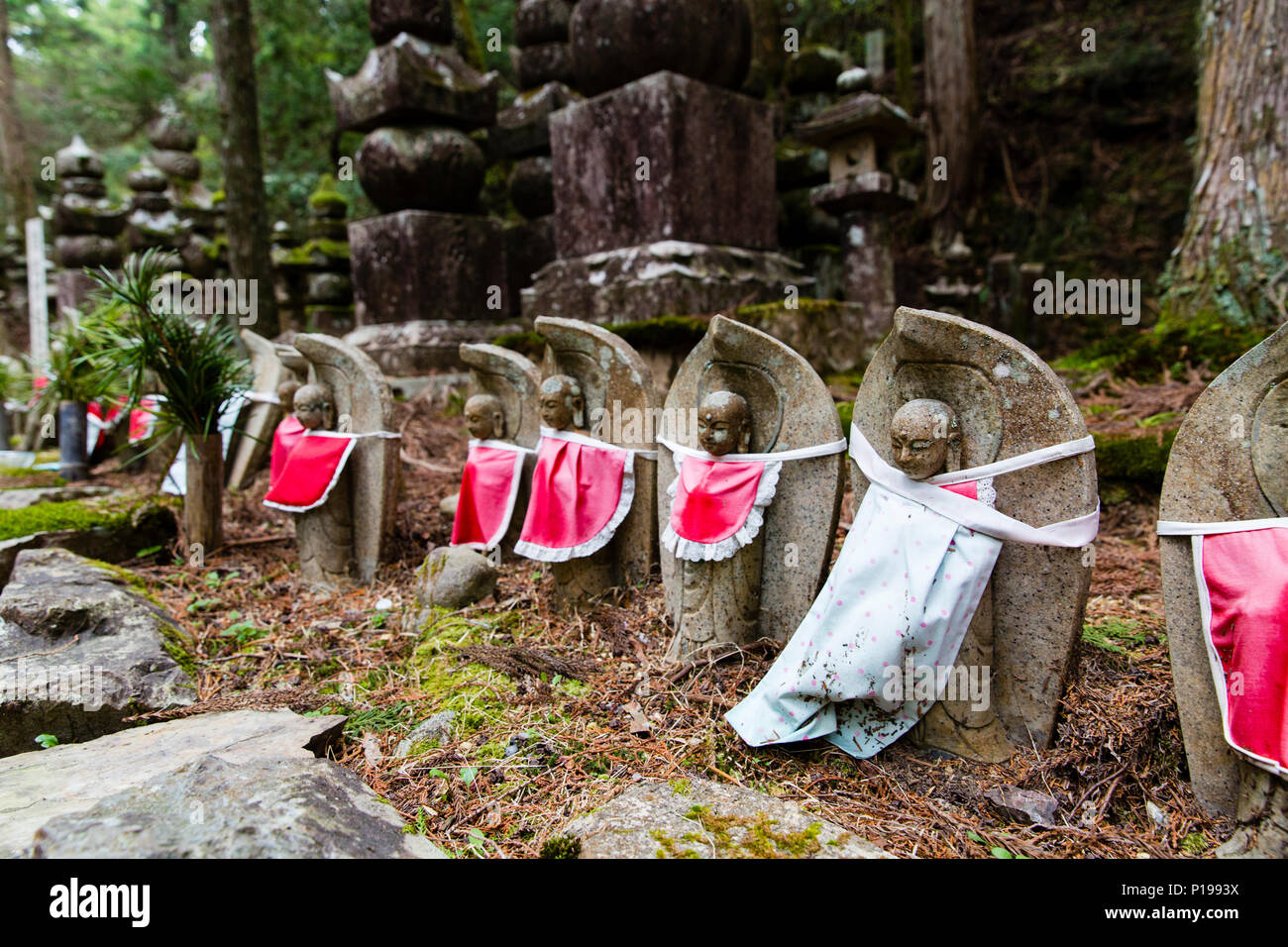 Jizo Statues in Okunoin Cemetery, Koyasan, Japan Stock Photo - Alamy