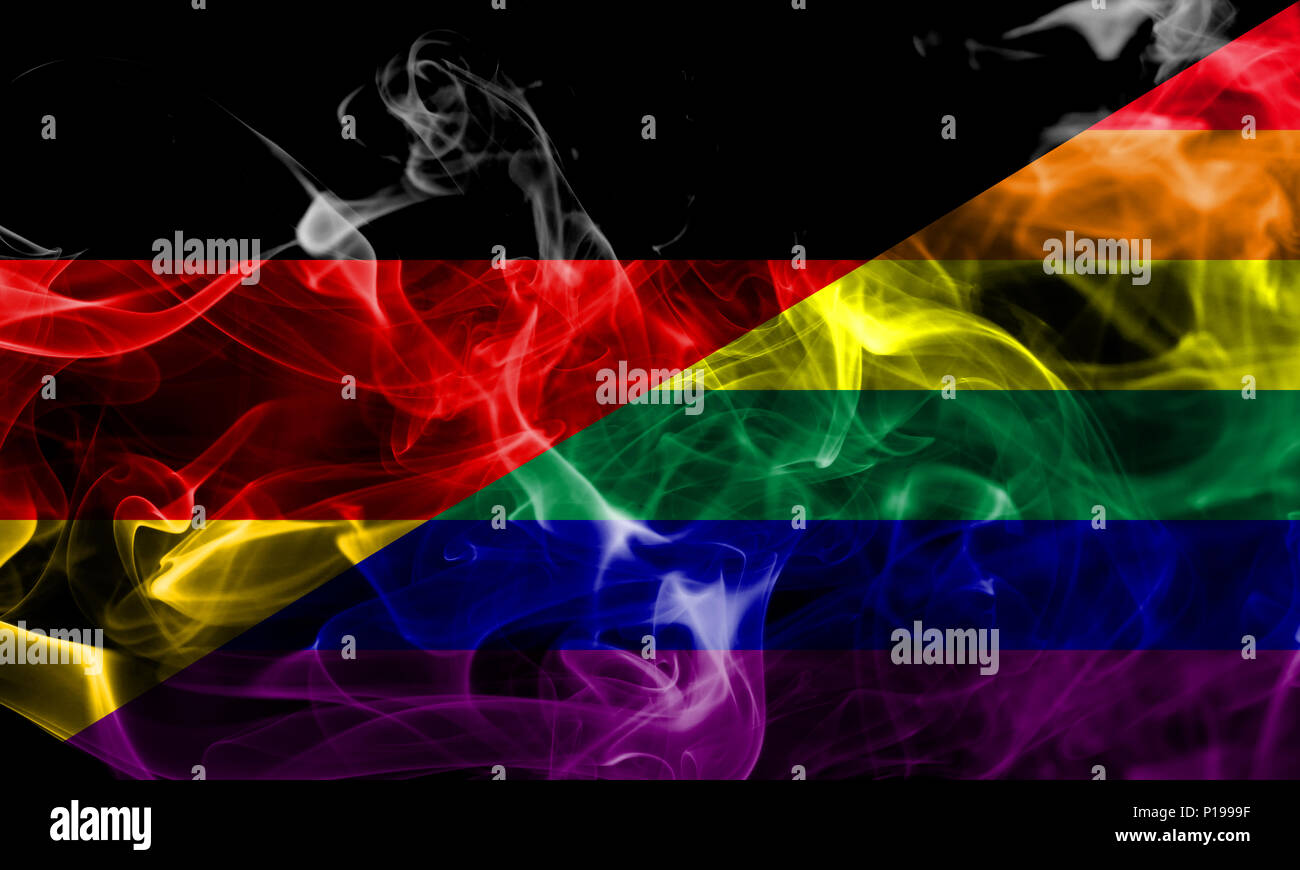 Germany Gay smoke flag, LGBT Germany flag Stock Photo - Alamy