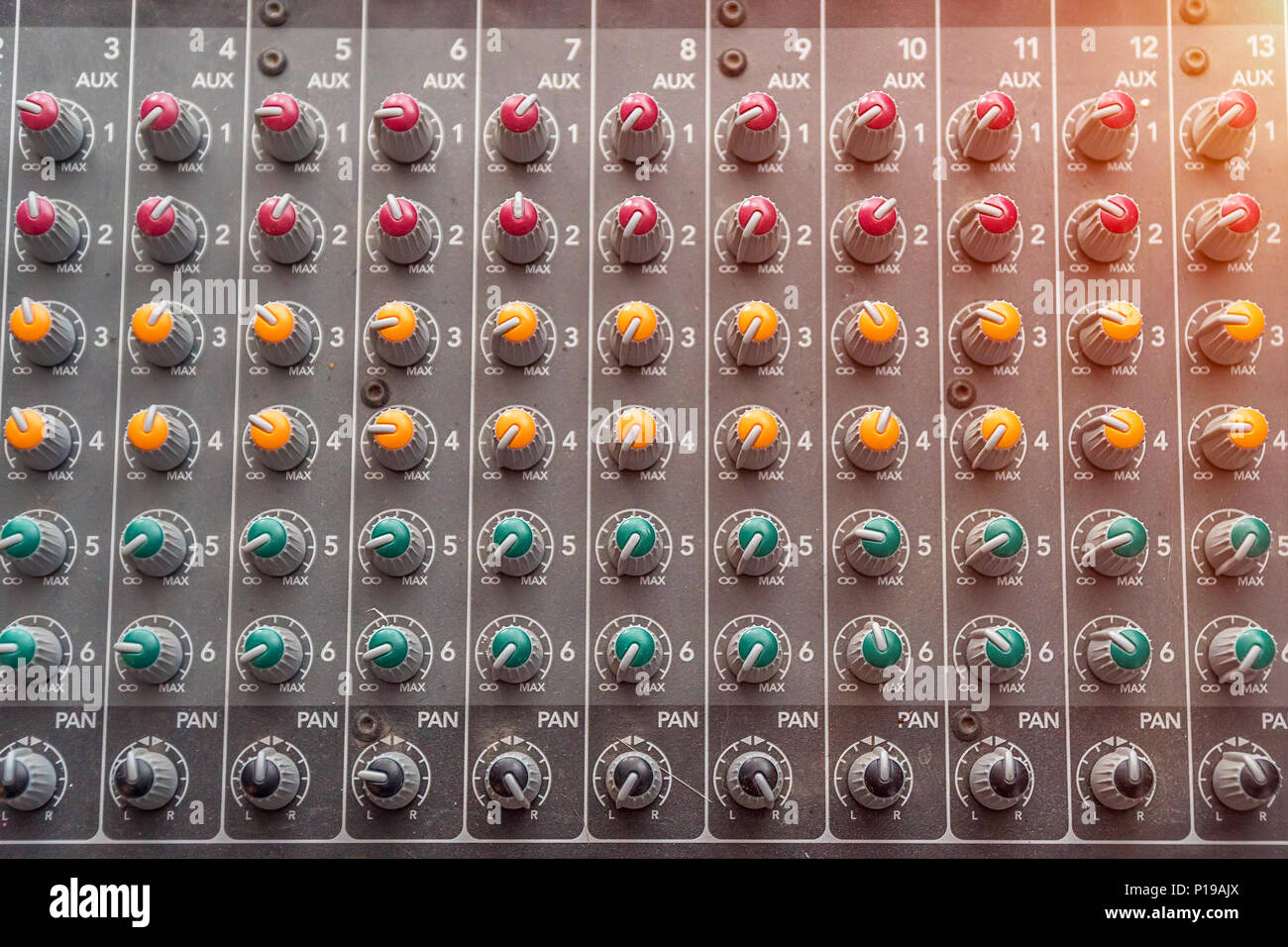 Control details on the mixing console Stock Photo - Alamy