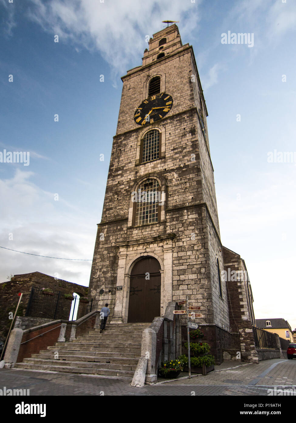 Cork, Ireland - September 15, 2016: The tower of St Anne's Church rises ...