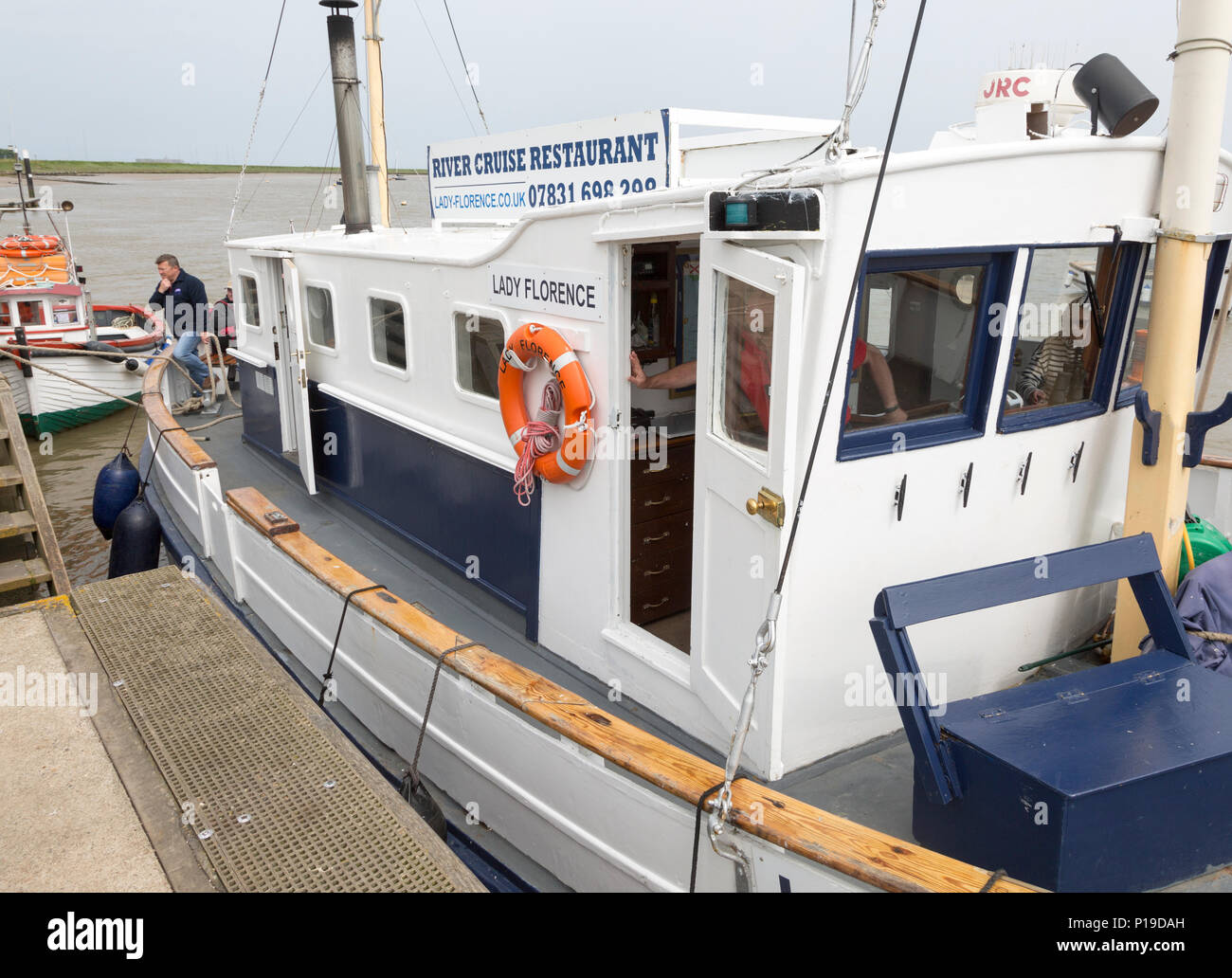 Lady Florence river cruise restaurant at the quayside Orford, Suffolk ...