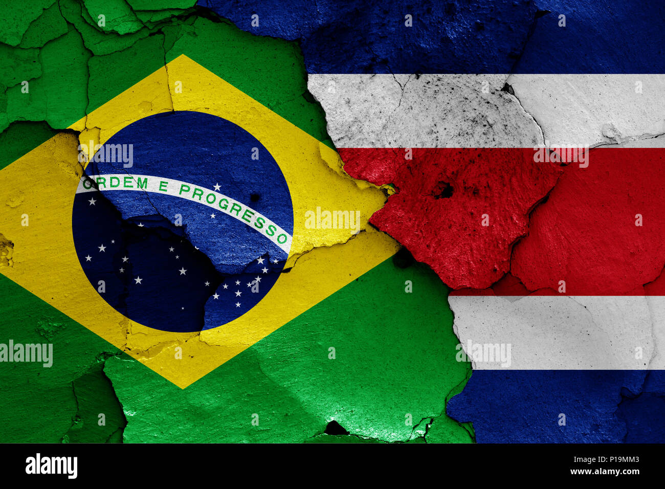 flags of Brazil and Costa Rica Stock Photo - Alamy