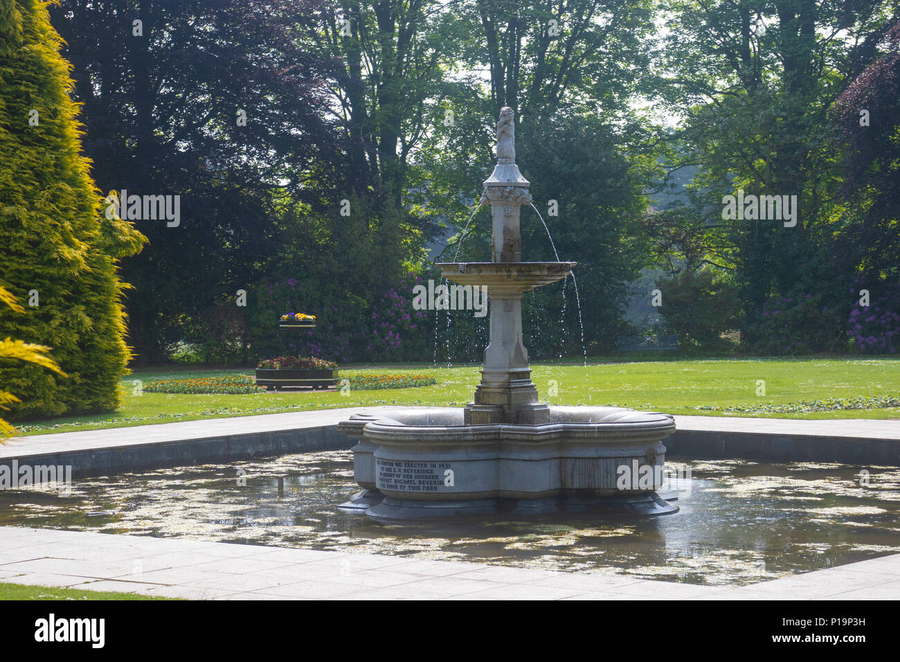 The fountain in Kirkcaldy's Beveridge Park erected in 1931, Fife ...