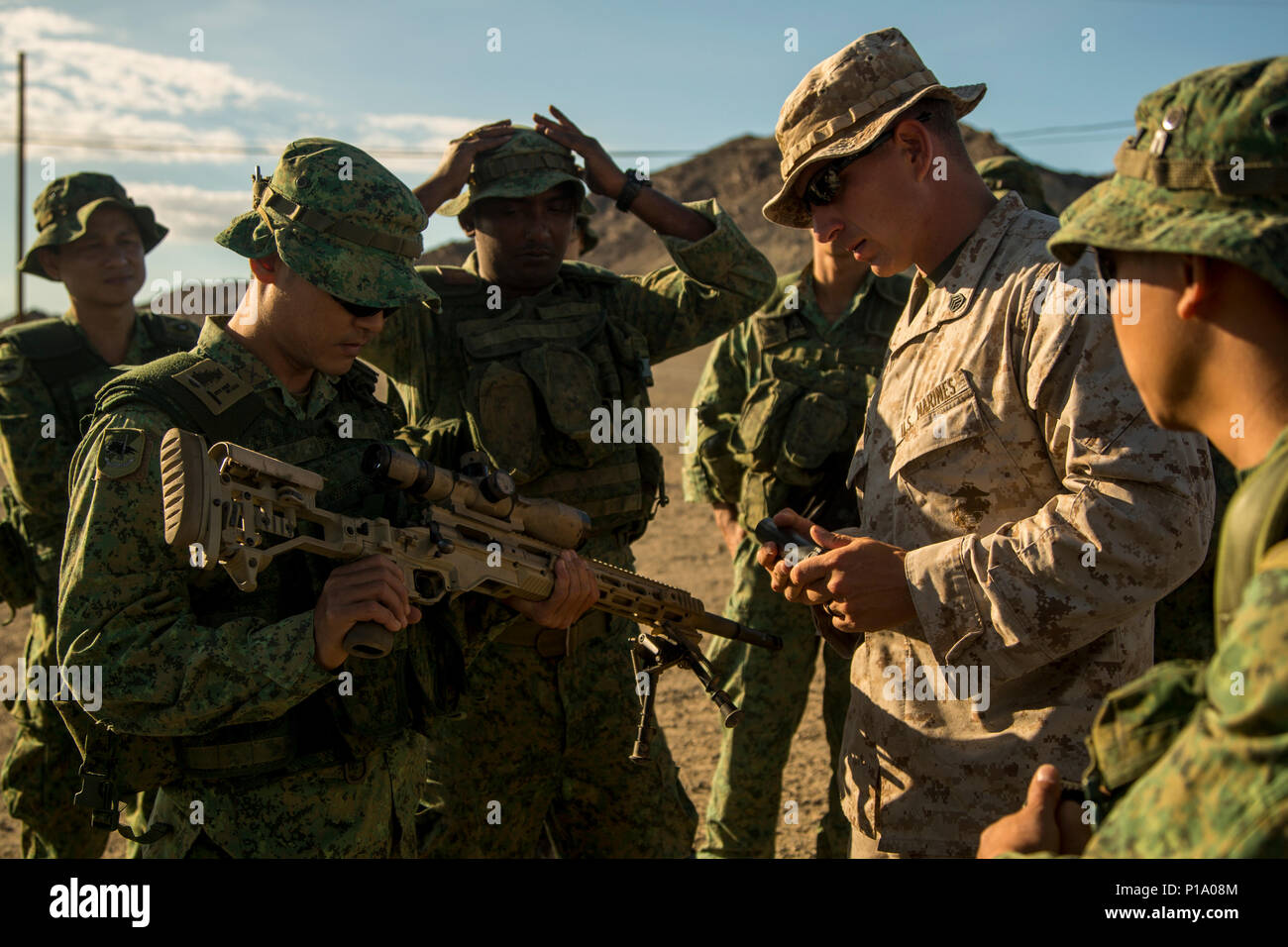 U.S. Marine Corps Staff Sgt. Shaun Garvey, sniper platoon sergeant, 1st ...
