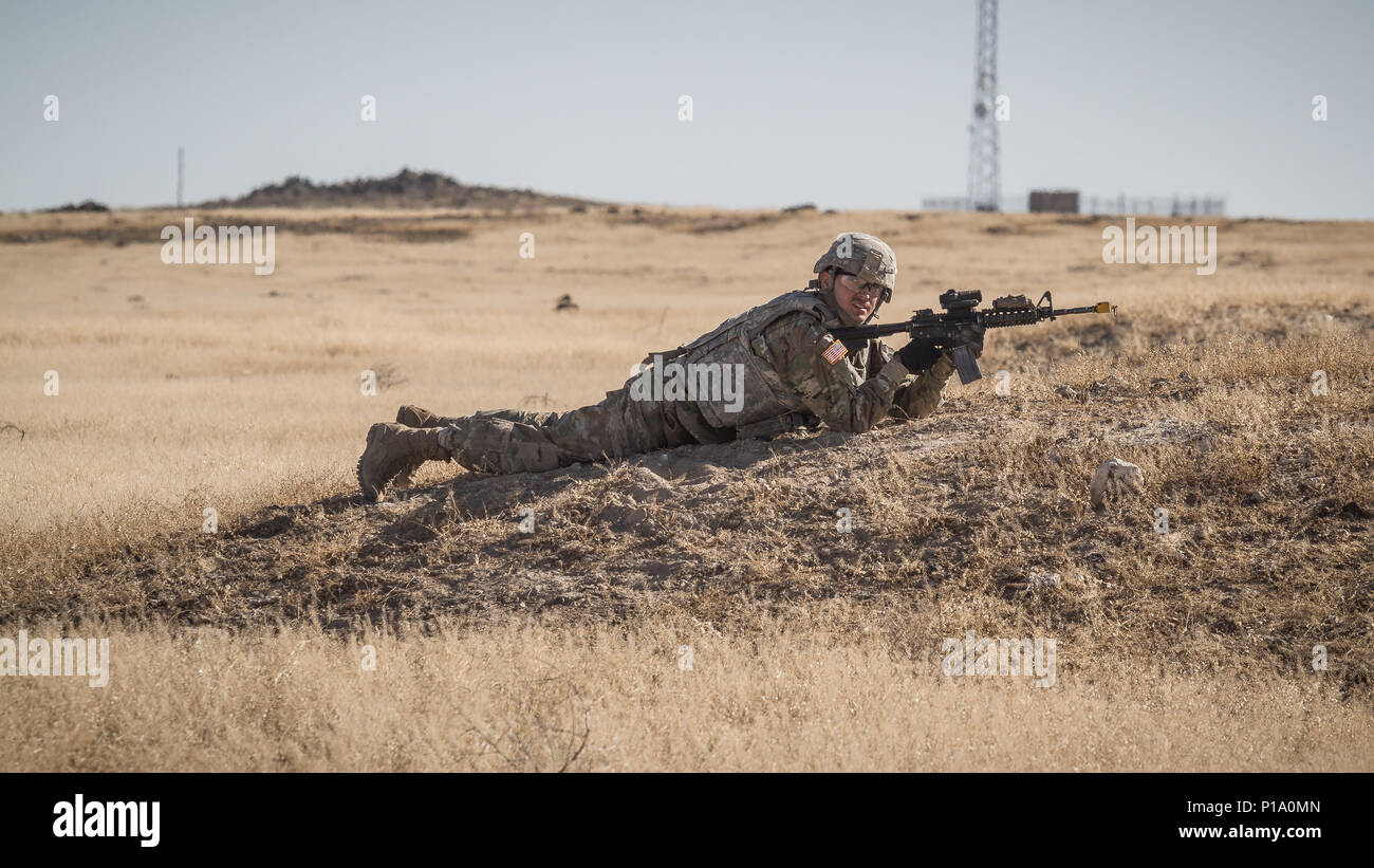 A U.S. Army Cavalry Scout assigned to 1st Stryker Brigade Combat Team ...