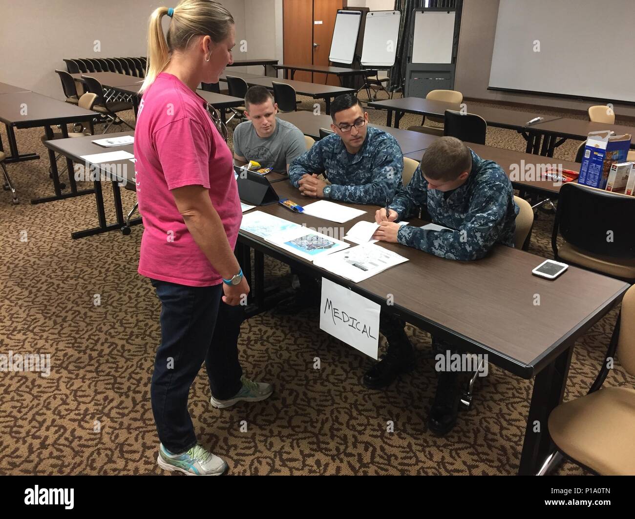 Heather Mattson checks-in with Sailors from Naval Hospital Pensacola ...