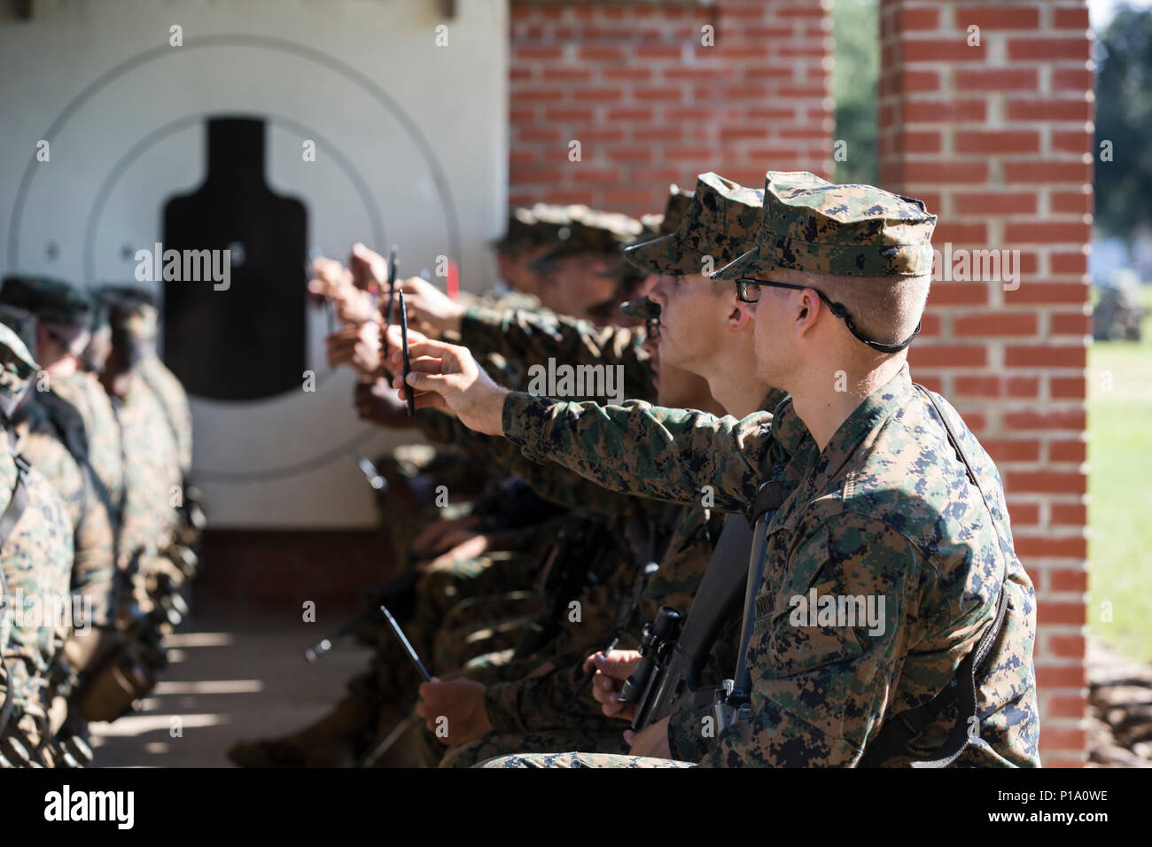 U.S Marine Corps Recruits with platoon 1088, Company A., 1st Battalion ...
