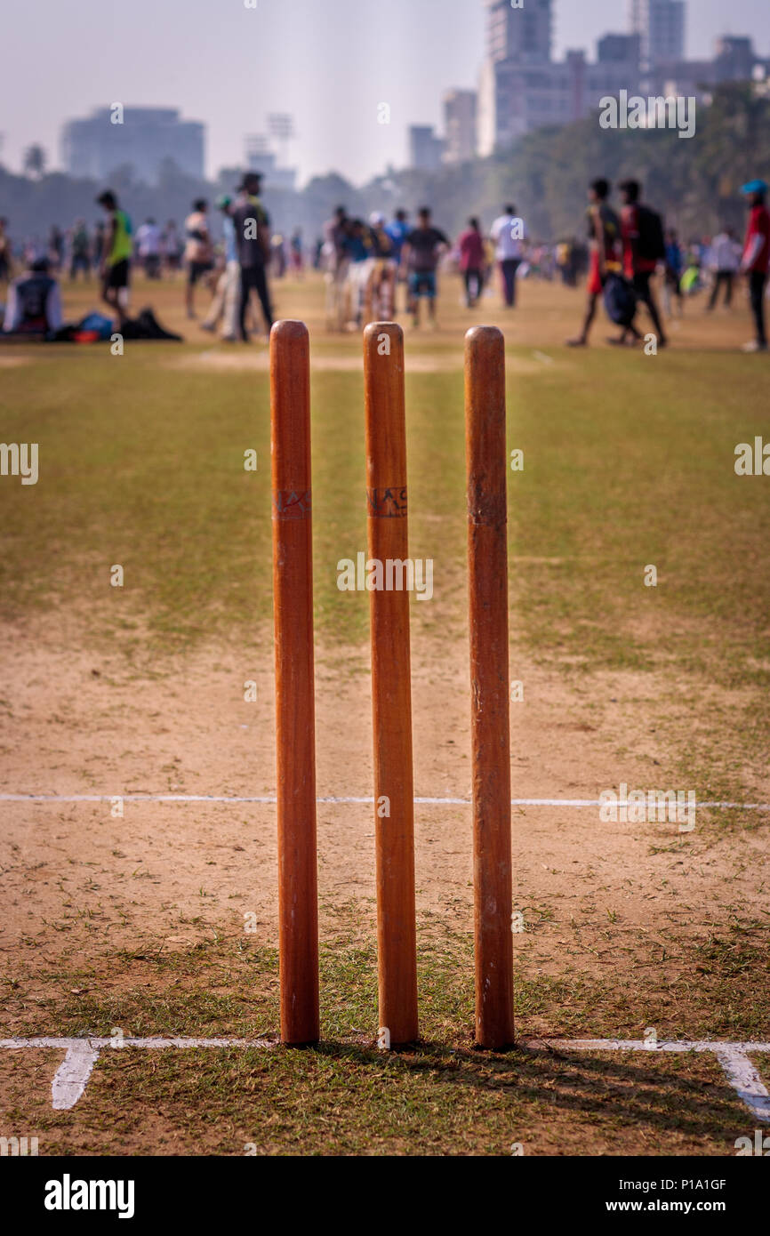Red cricket ball stumps hi-res stock photography and images - Alamy