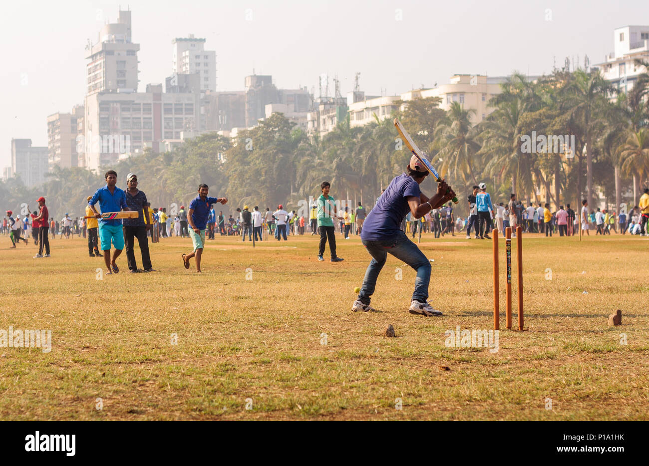 School Children Playing Cricket Stock Photos & School Children Playing ...