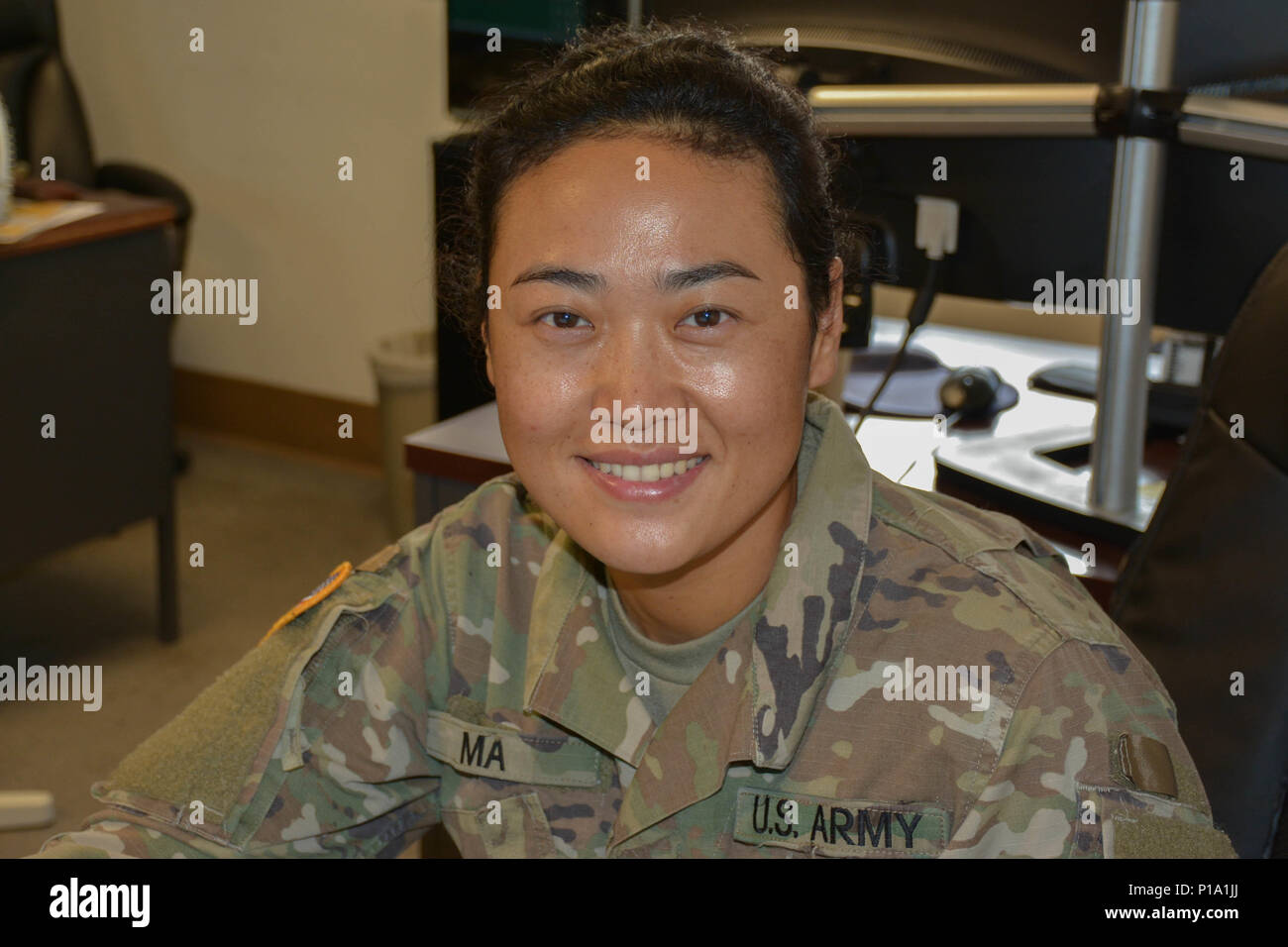 Private 1st Class Li Ma, a finance specialist with the 24th Finance ...