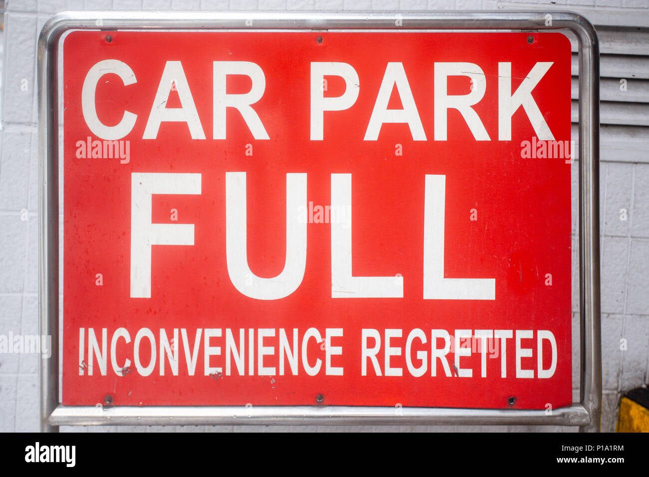 Singapore/Singapore - November 23, 2014: A sign informs drivers that a ...