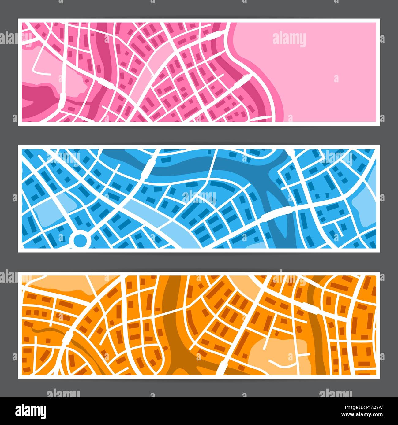 Abstract city map banners Stock Vector Image & Art - Alamy