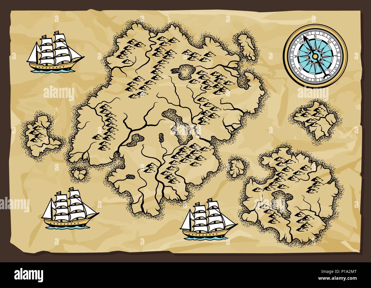 Nautical map of the north sea Stock Vector Images - Alamy