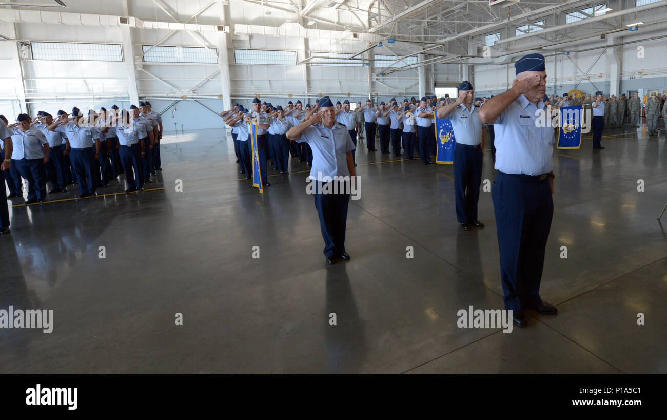 U.S. Air Force Col. Patrick Matthews, far right, Eighth Air Force vice ...