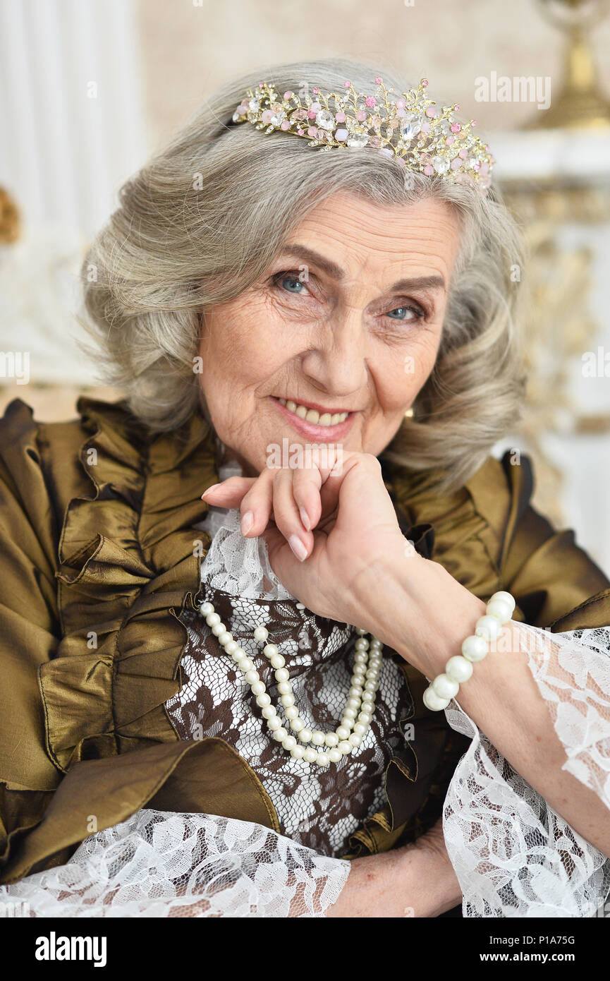 beautiful senior woman Queen Stock Photo - Alamy