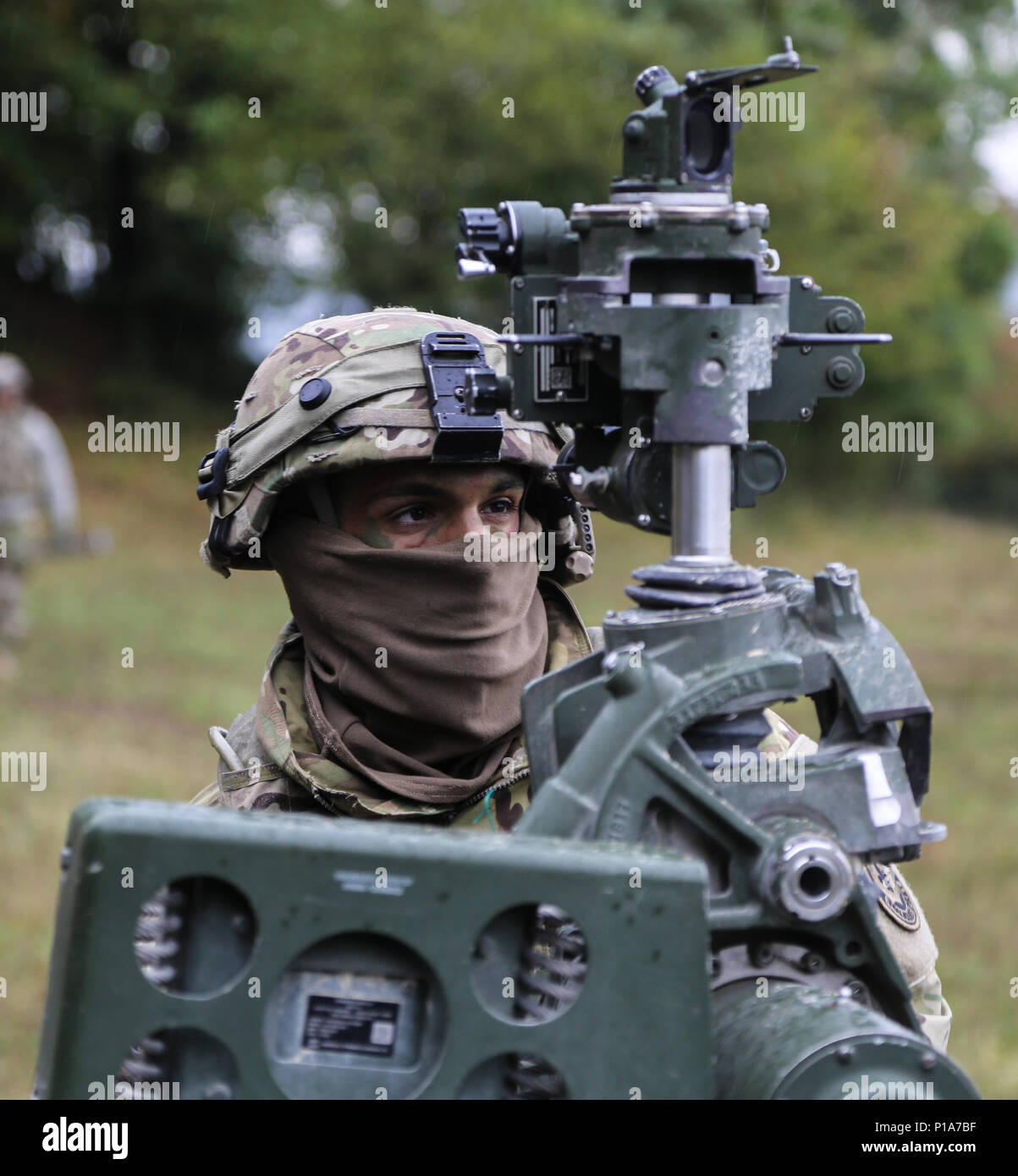 A U.S. Soldier of Bravo Battery, Field Artillery Squadron, 2nd Cavalry ...