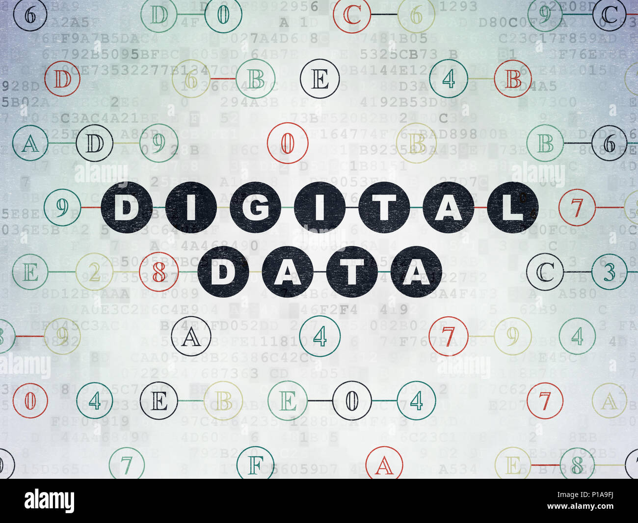 Information concept: Digital Data on Digital Data Paper background ...