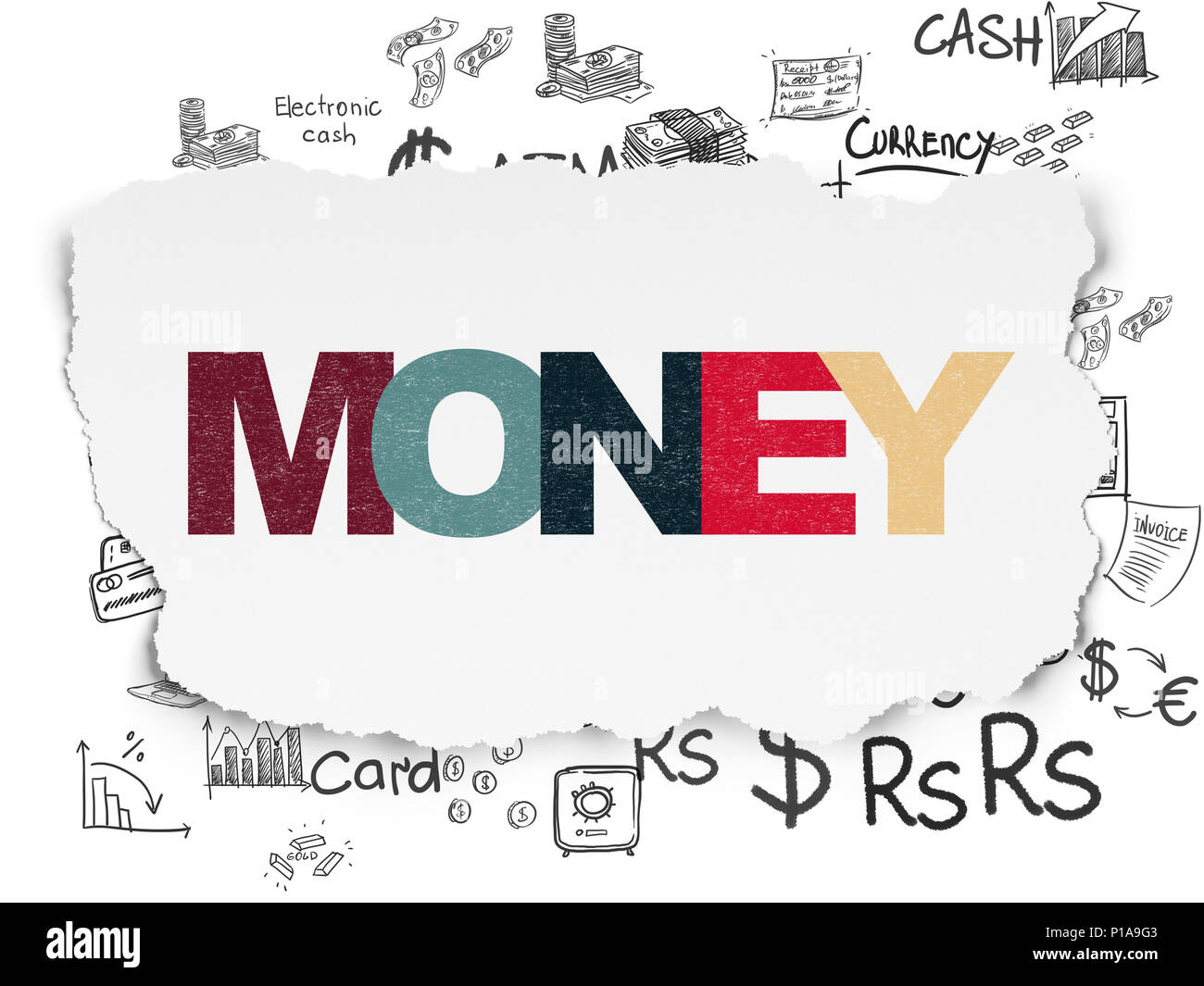Currency concept: Money on Torn Paper background Stock Photo - Alamy