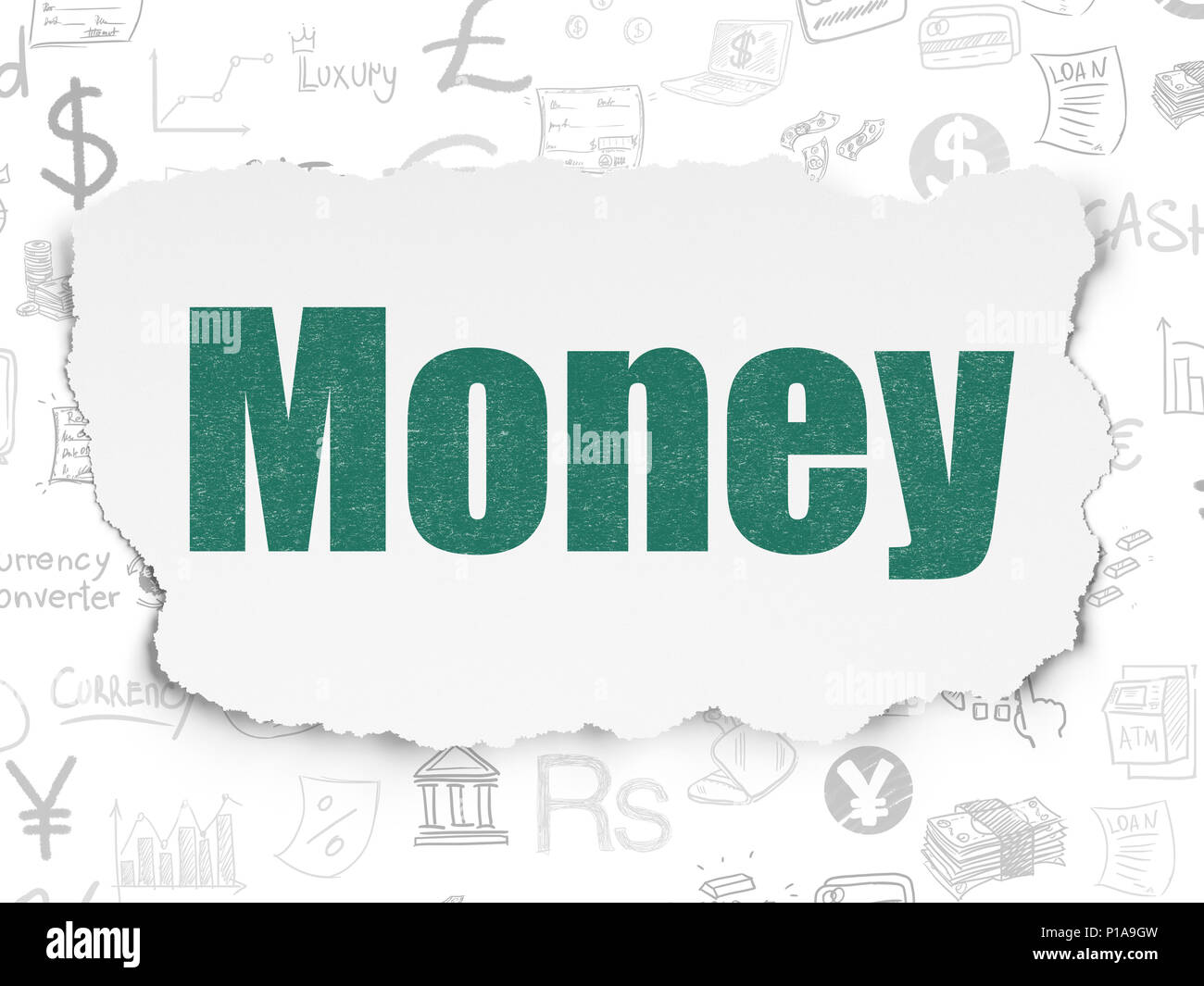 Money concept: Money on Torn Paper background Stock Photo - Alamy