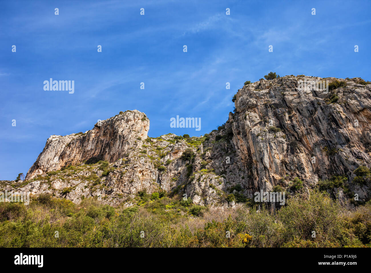 Maritime Alps mountains near Eze village in France, provence Alpes ...