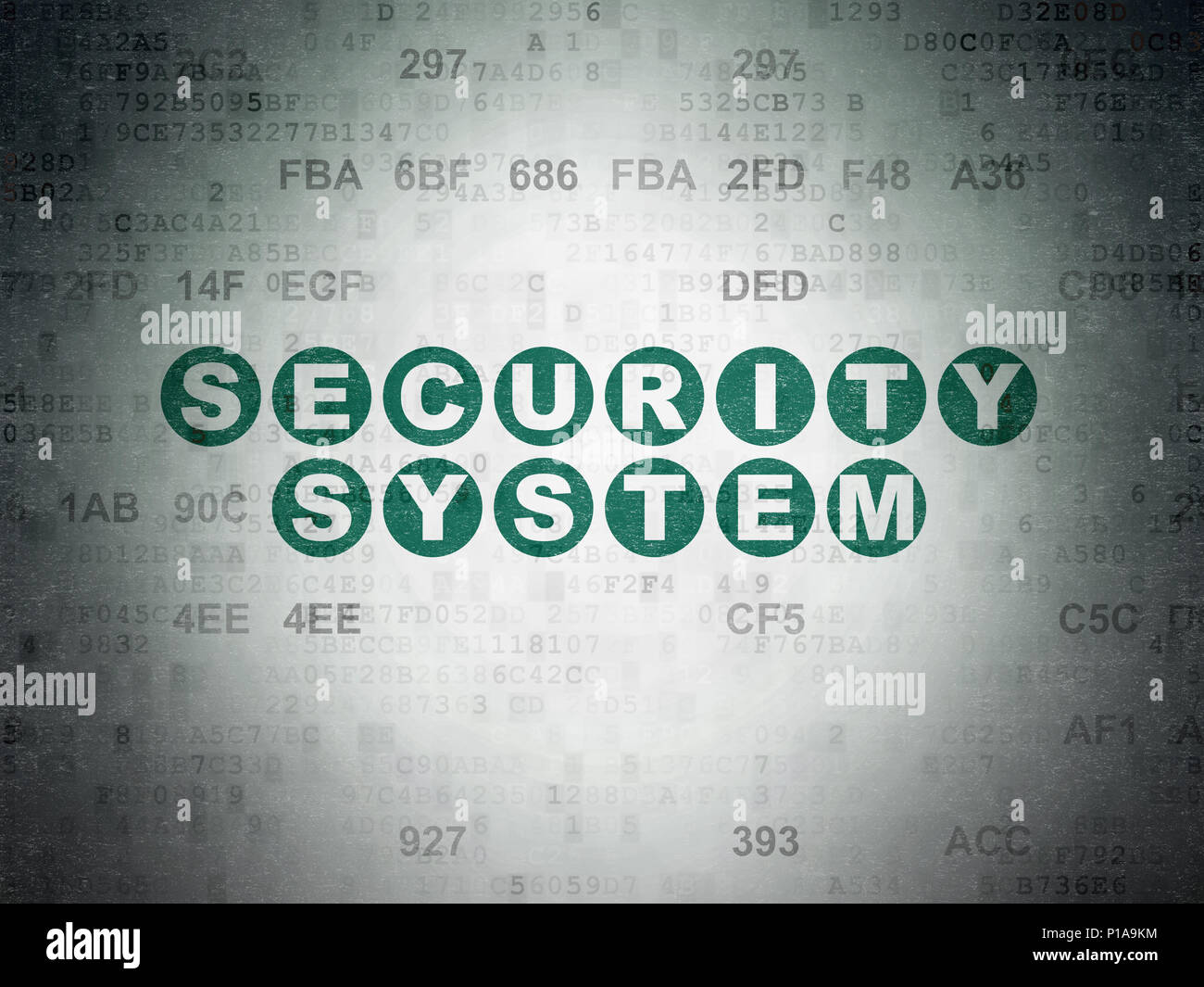 Protection concept: Security System on Digital Data Paper background ...