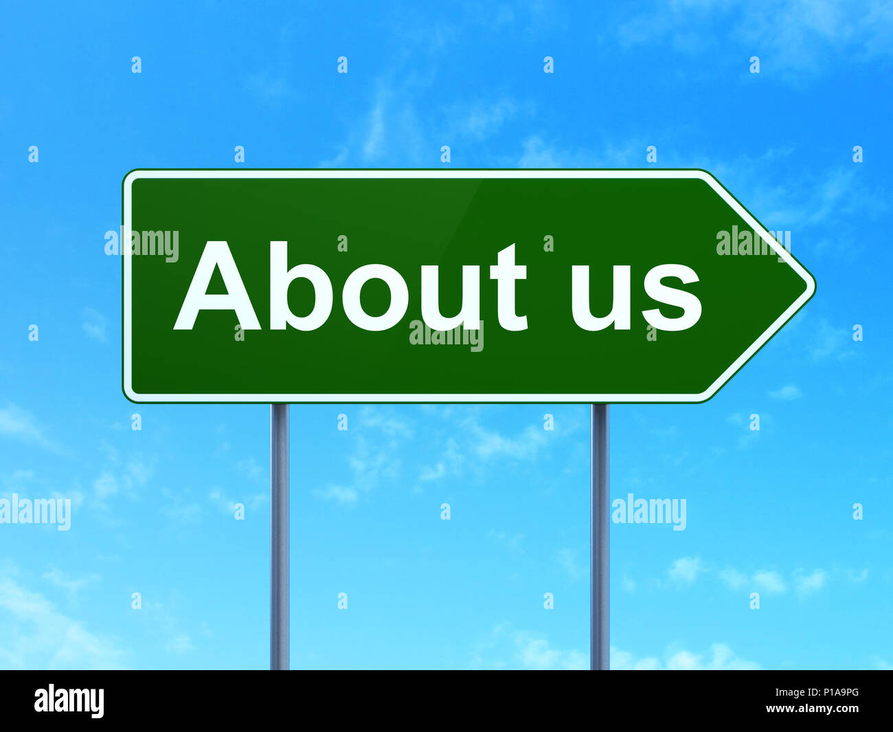 Business concept: About us on road sign background Stock Photo - Alamy