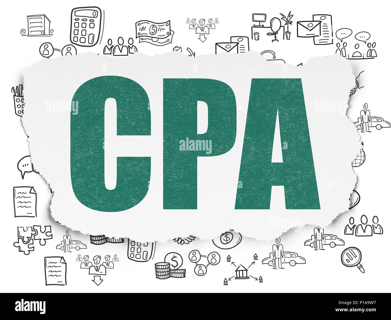 Business concept: CPA on Torn Paper background Stock Photo - Alamy
