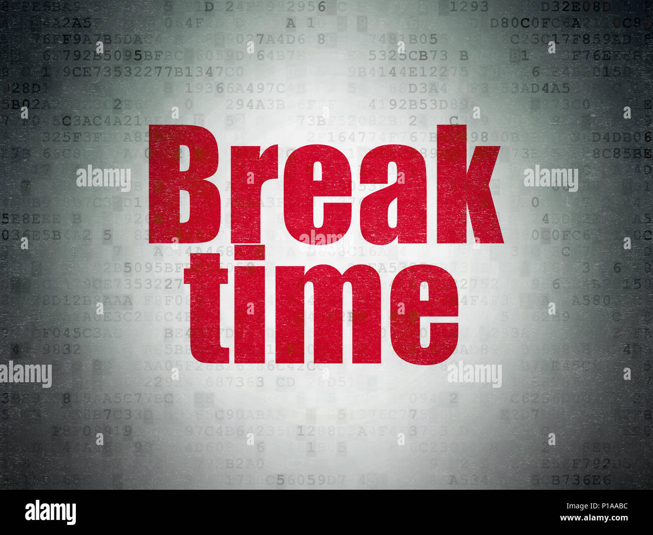 Time concept: Break Time on Digital Data Paper background Stock Photo ...