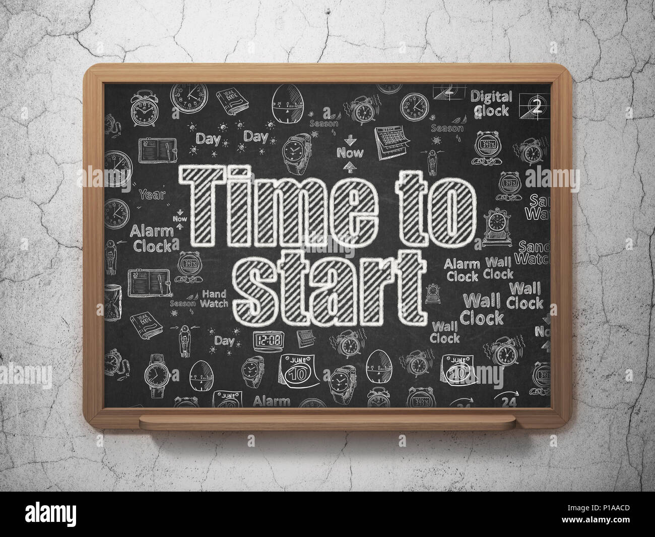 Timeline concept: Time to Start on School board background Stock Photo ...