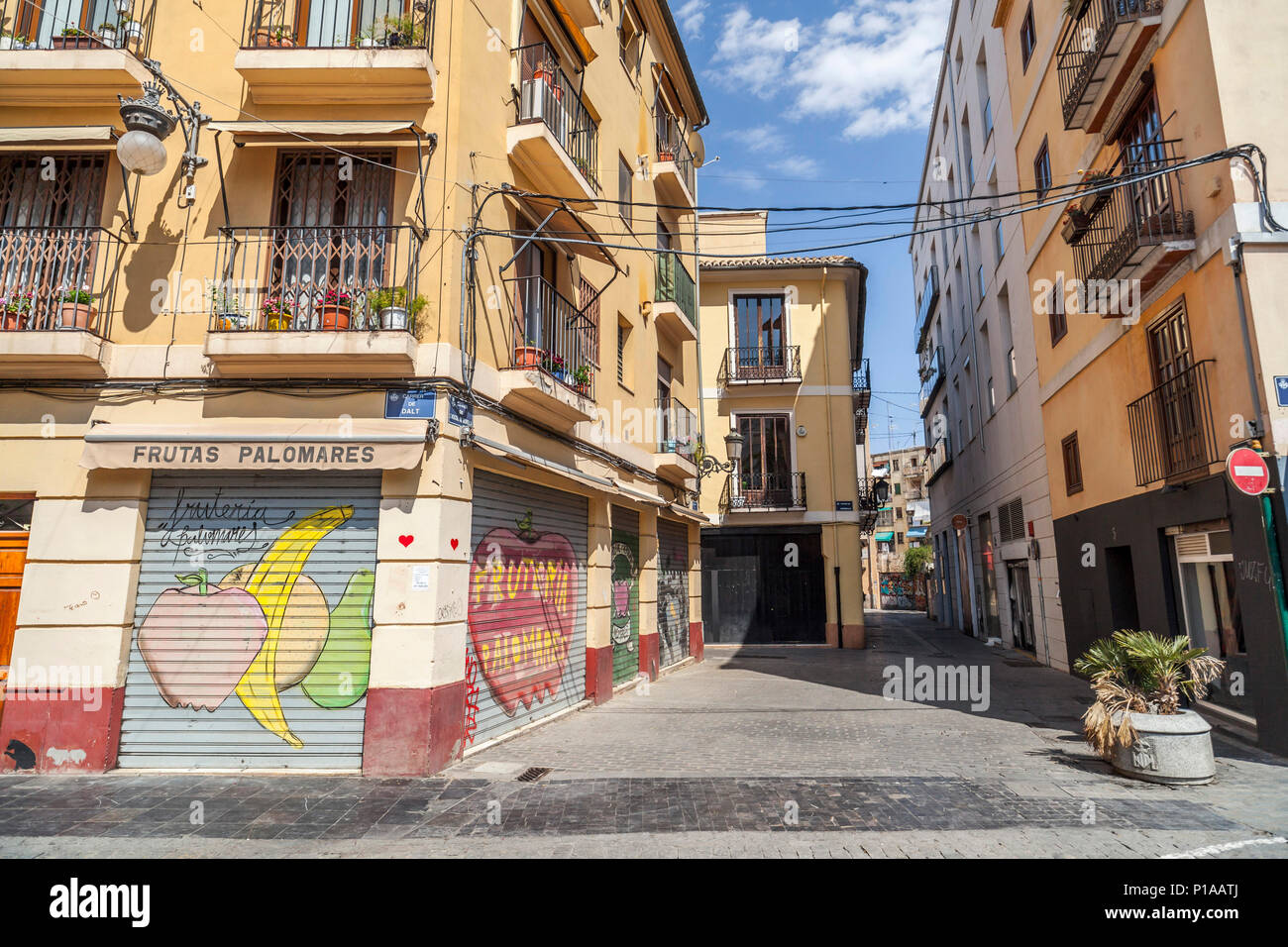 Street view, city center of Valencia Stock Photo - Alamy
