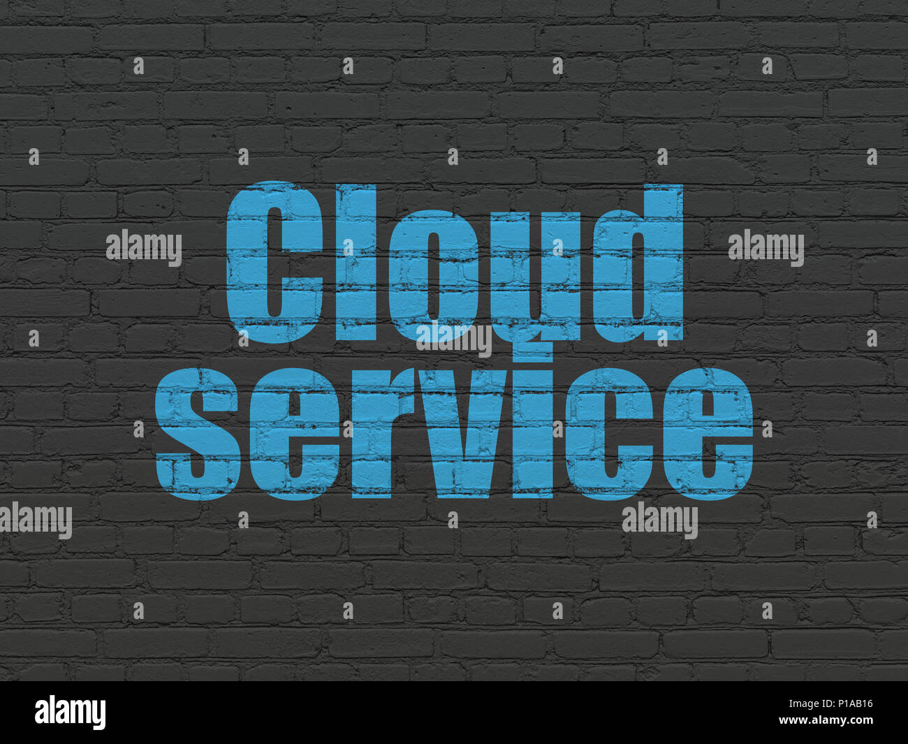 Cloud computing concept: Cloud Service on wall background Stock Photo ...